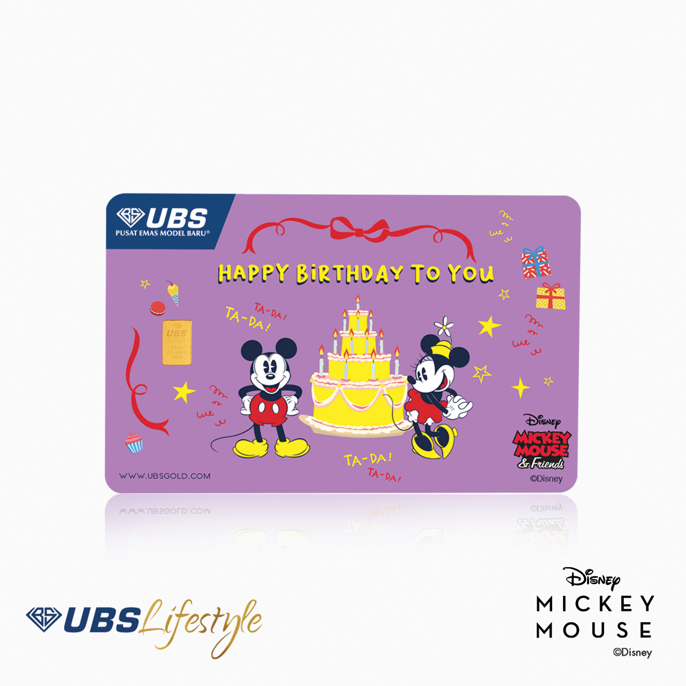 UBS Disney Mickey & Minnie Mouse Happy Birthday 0.1 Gr | UBSLifestyle ...